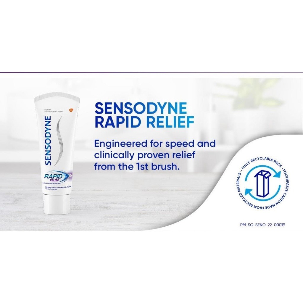 [3 Pack] SENSODYNE Toothpaste Rapid Relief, Fast Sensitivity Relief in ...