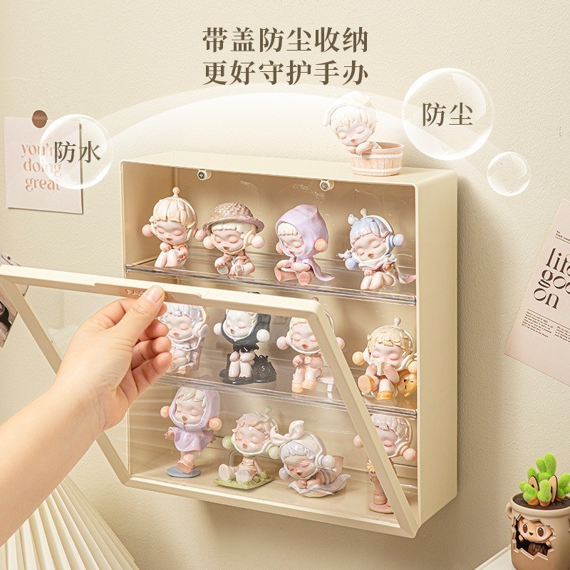 Labubu Display Box Wall Hanging Plush Doll Display Cabinet Skullpanda ...