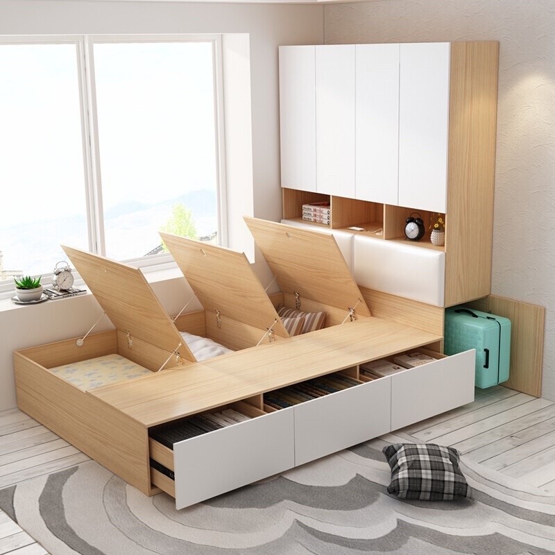 Bed with Wardrobe Customize Tatami Bed with Storage King Storage Bed ...