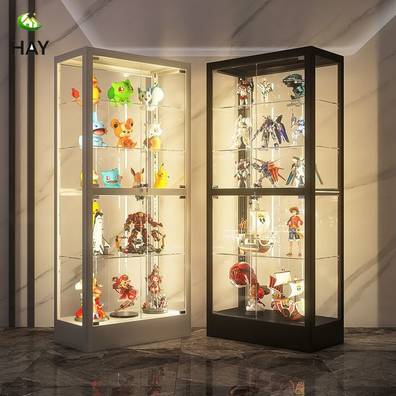 HAY Handmade Toy Display Rack With LED Light Transparent Glass Building ...