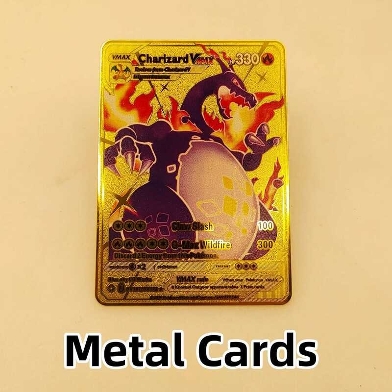 PTCG Metal Gold Cards Vstar Vmax EX Gxbulbasaur Charmander Squirtle ...