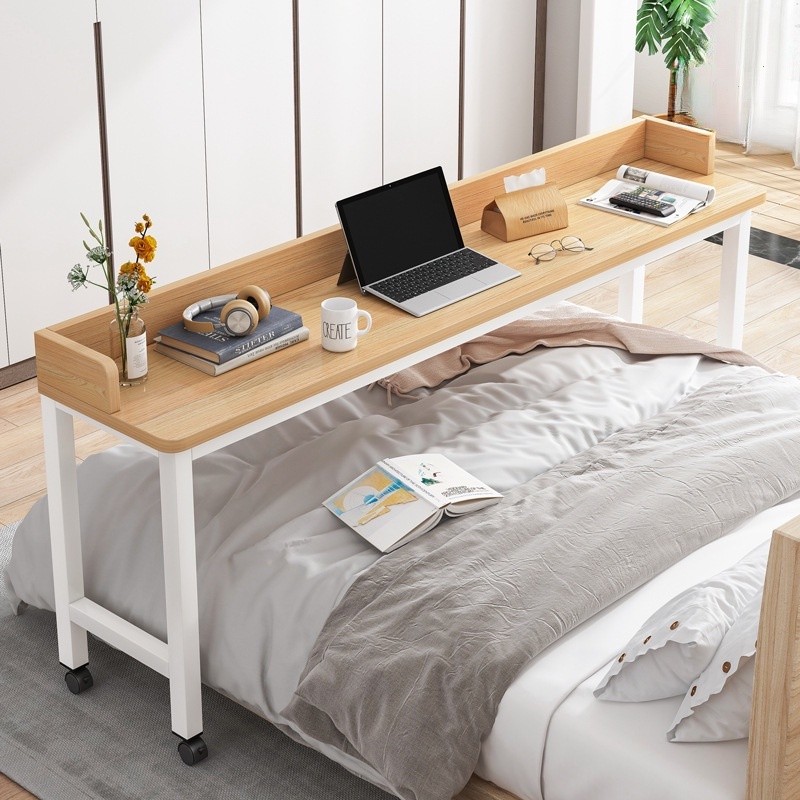 SkyCity️ Bed Table with wheels computer desk mobile desk notebook desk ...