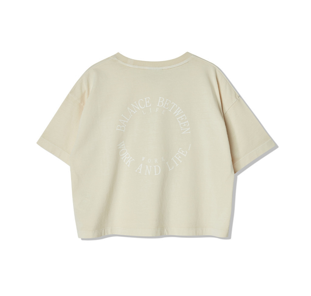 LIFEWORK Logo Semi Crop Cotton T Shirt (2023new) | Shopee Singapore