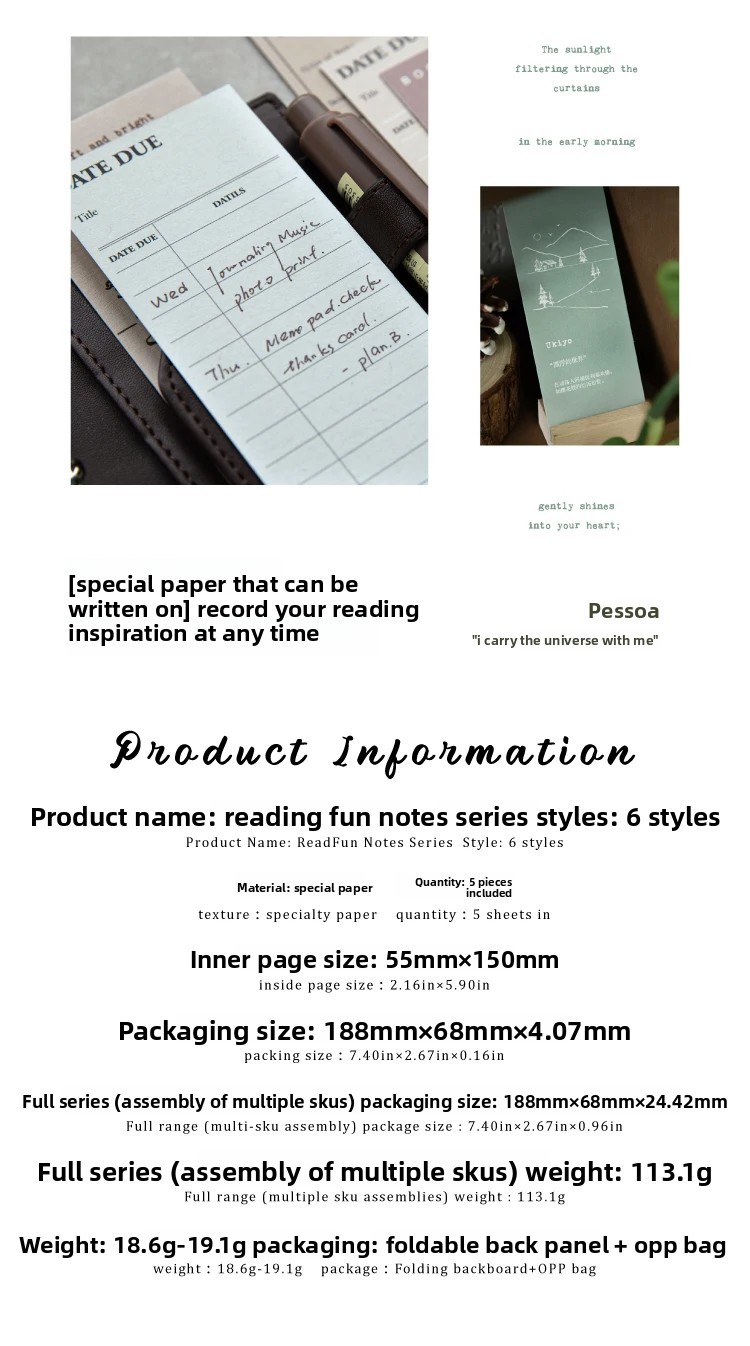 Journal GO 5pcs Ins Style Vintage Bookmark Creative Notes Book Mark for ...