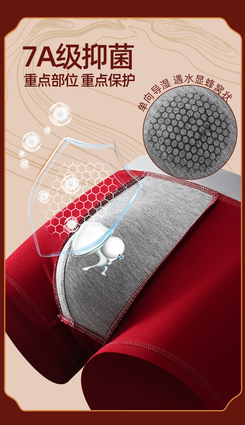KINGDAFA Angola Red Men Underwear Cotton New Year Red Boxer Men Fashion ...