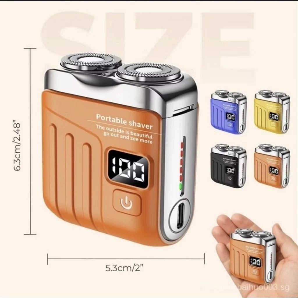 SG Mini Men Electric Shaver/IPX7 Waterproof Rotary Dual Ring Electric ...