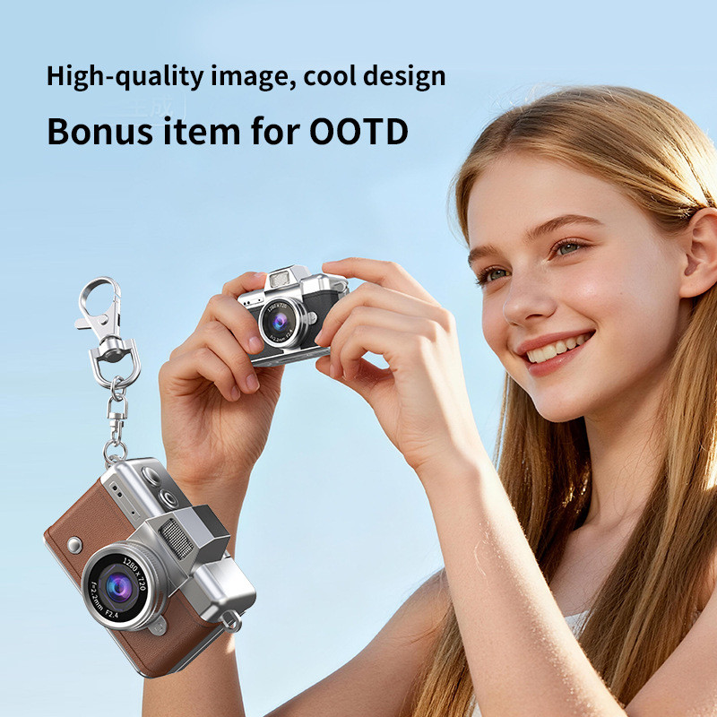 Mini 4K HD Digital Camera Retro CCD Keychain Digital Camera 180° Flip ...