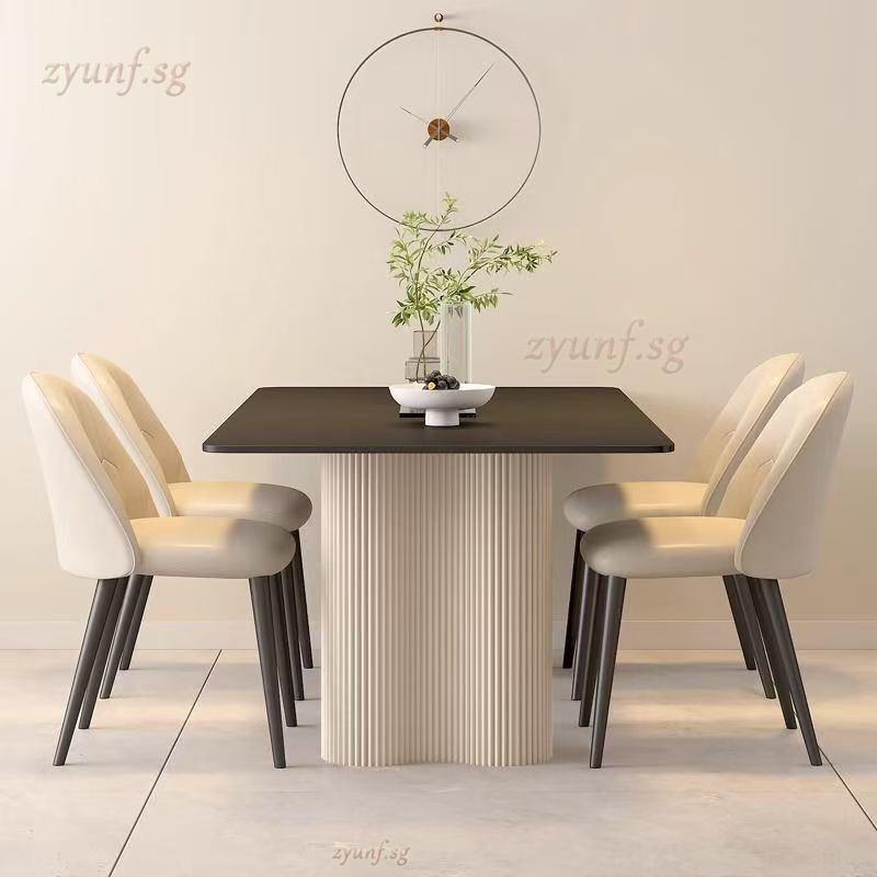 ZYUNF Pure Black Slate Dining Table New Italian High-end Rectangular ...