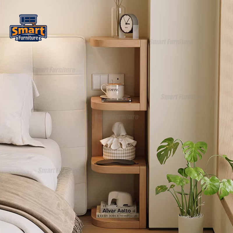Bedside Table Solid Wood Side Table Ultra-Wide Corner Table Small ...