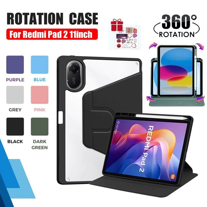 Case Redmi Pad 2 11inch 2025 New Flip Smart 360 Rotate Case Standing ...