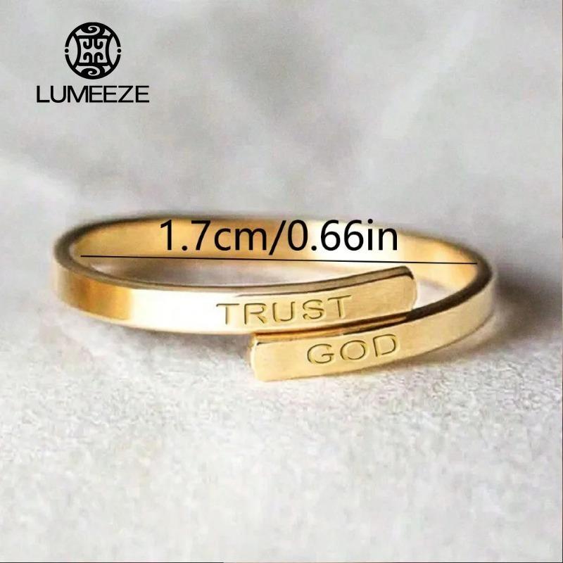 LUMEEZE Engrave "TRUST GOD" Adjustable Rings Personalized Custom ...