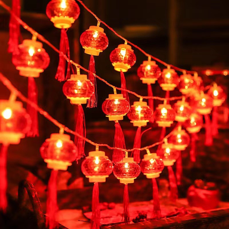 6M 20LED Lantern String Light Red Lantern Light Plug/Battery CNY ...