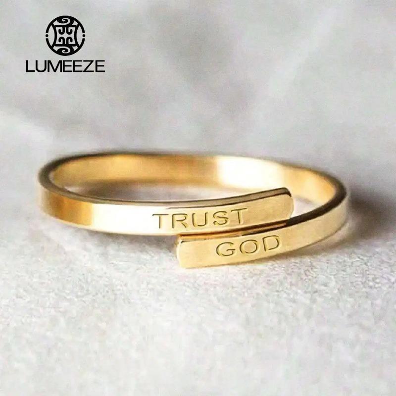LUMEEZE Engrave "TRUST GOD" Adjustable Rings Personalized Custom ...