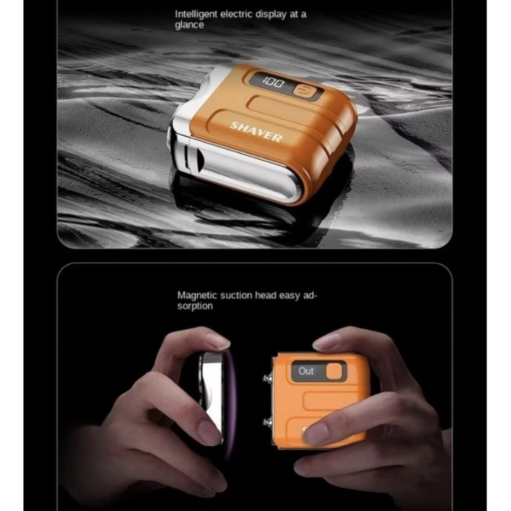 SG Mini Men Electric Shaver/IPX7 Waterproof Rotary Dual Ring Electric ...