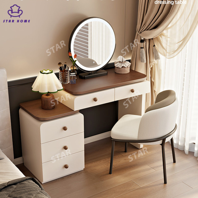 Vanity Tables Solid Wood Dressing Table Cream Style Chest of Drawers ...