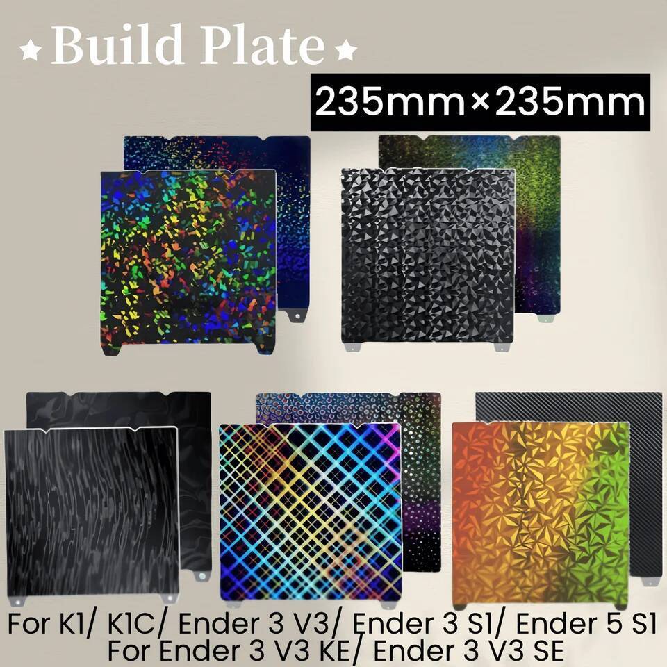For Creality K1/K1C Build Plate PEI Steel Sheet PET PEO PEY Smooth ...