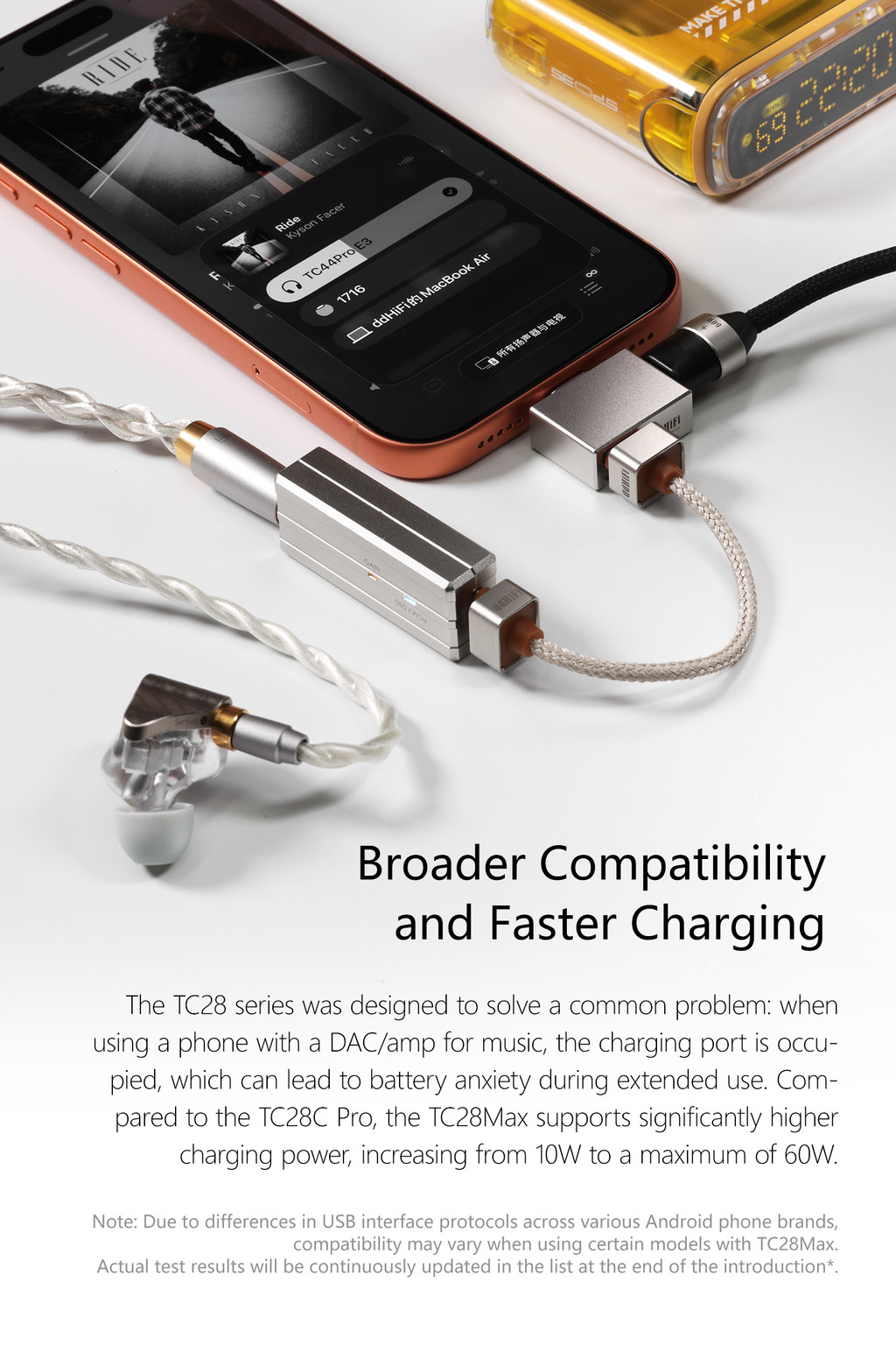 DD ddHiFi TC28Max USB-C OTG Adapter with 60W PD Charging, Hi-Res USB ...