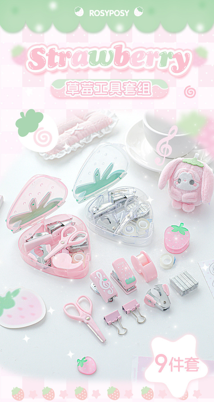 Mr. Paper Hand Tool set Cute Strawberry Mini 10 hole punch needle ...