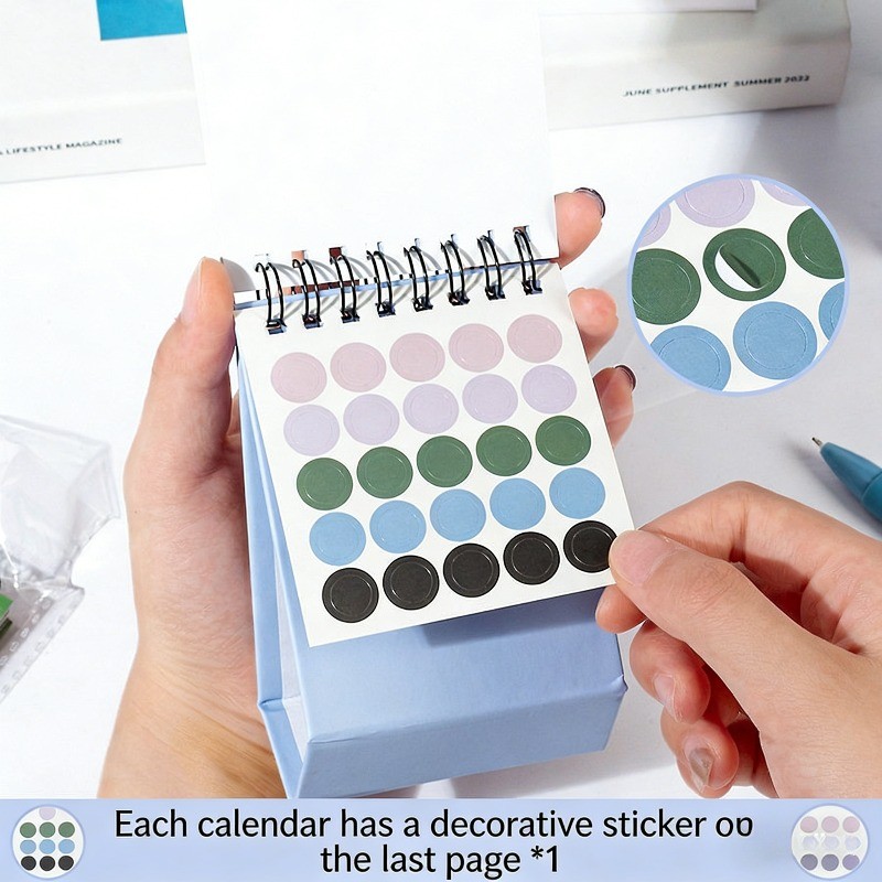 2026 Simple Style English Version Mini Desk Calendar Morandi Desk ...