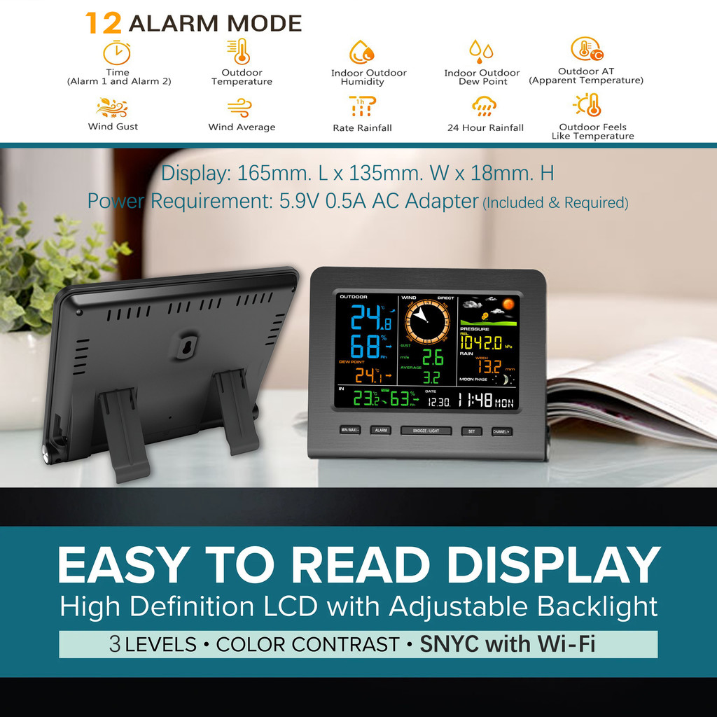 Complete Personal Remote Monitoring Wi-Fi Weather Station Indoor ...
