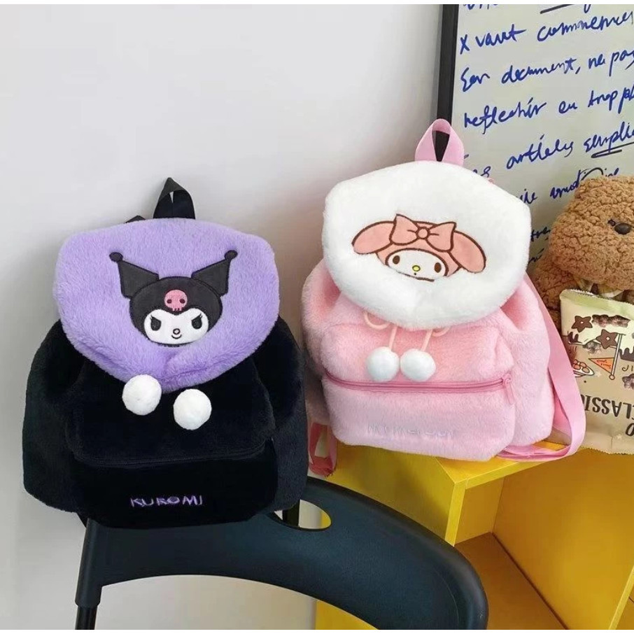 Beg Comel Sanrio Shoulder Bag Fluffy Plush Cute Cartoon Large Capacity ...