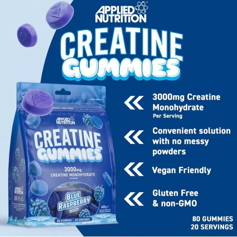 Applied Nutrition Creatine Gummies Vegan Gluten Free Build Muscle 20 ...