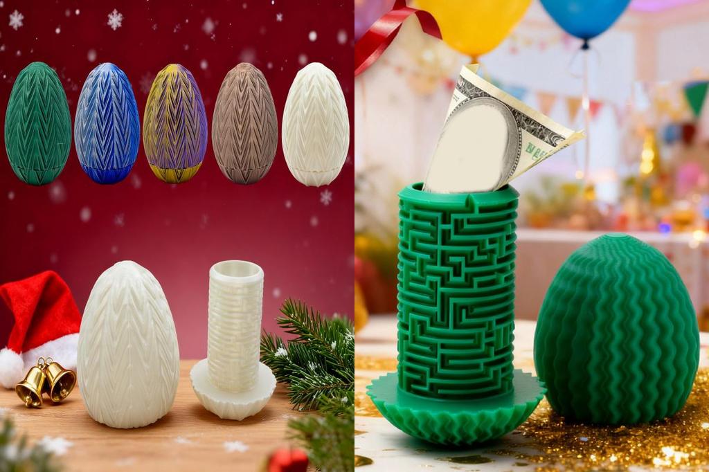 3d Printed Maze Gift Box Egg Shaped Maze Gift Box 3d Printed Maze Egg ...