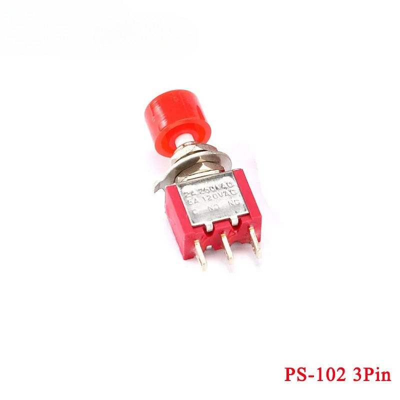 PS-102 202 6mm 3pin 6pin Momentary Push Button SPDT DPDT E-TEN1 SPST 2 ...