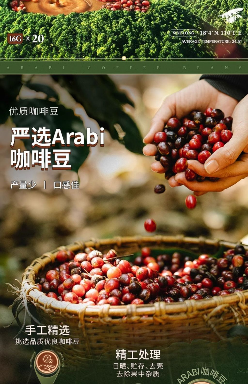 Nan Guo Xinglong Charcoal Roasted Coffee 320g/800g Bag Hainan Specialty ...