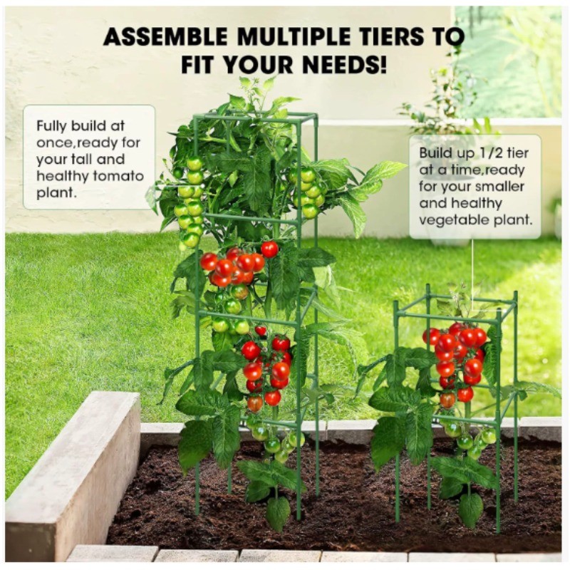 Garden Tomato Support Frame, Modular Vegetable Cage Frame, Plastic ...