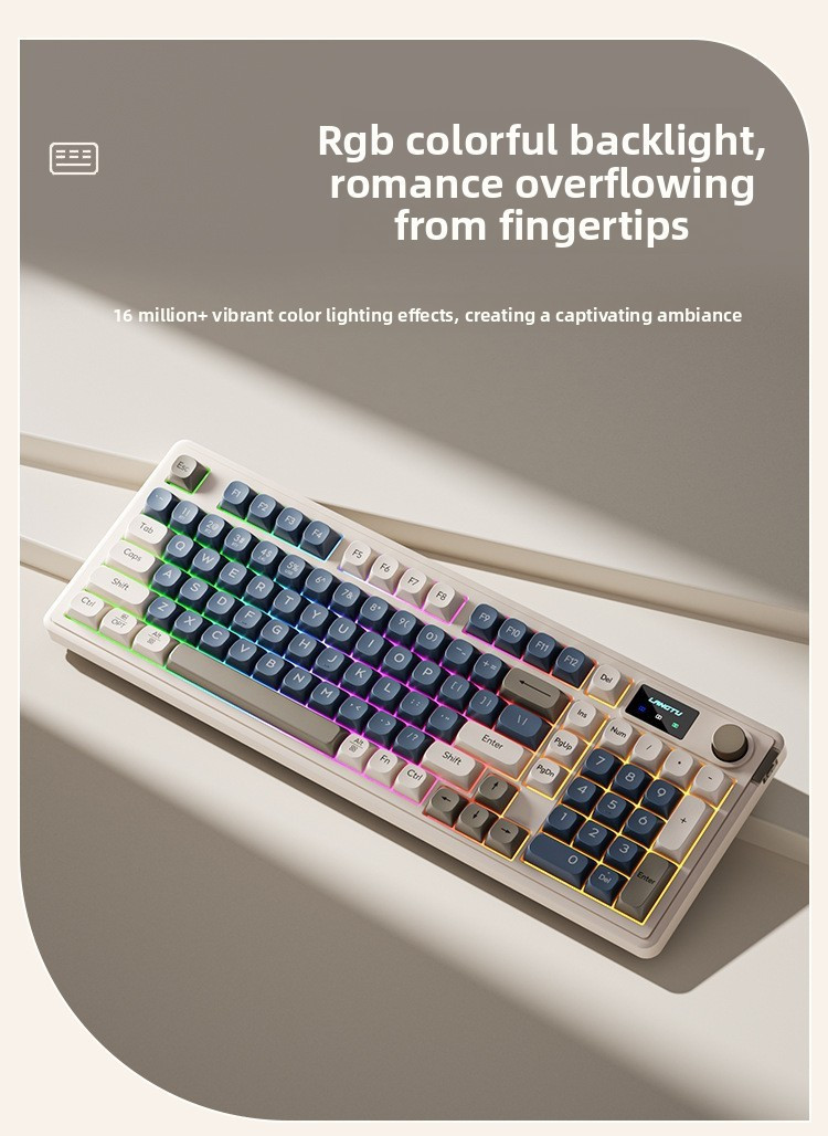 Wireless Gaming Keyboard Bluetooth Type-C Rechargeable Silent Wired ...