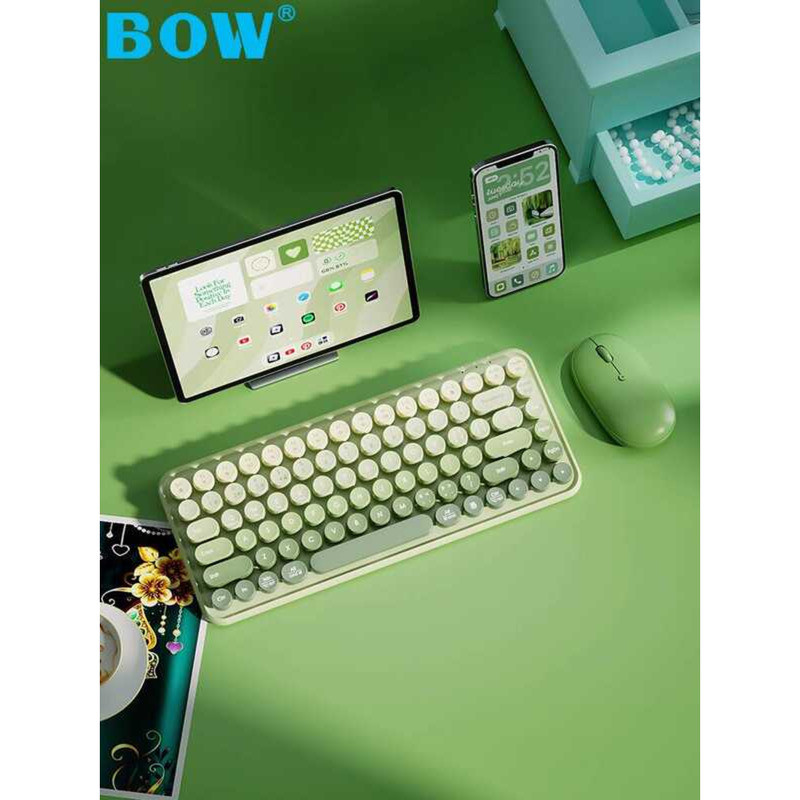 BOW Charging Three-Mode Wireless Bluetooth Keyboard Mouse ipad Tablet ...