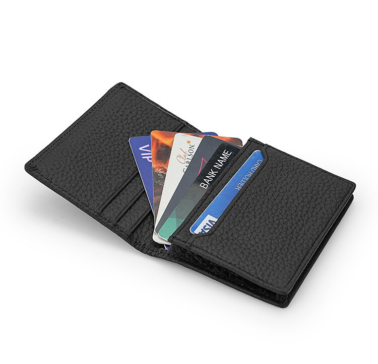 New Mens Business Card Holder Real Leather ID Credit Cards Wallet ...