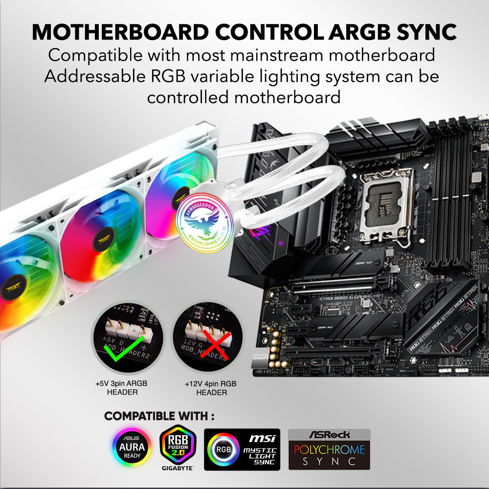 Armaggeddon 360mm AIO Liquid CPU Cooler Deep Freeze ADV A360 ARGB ...