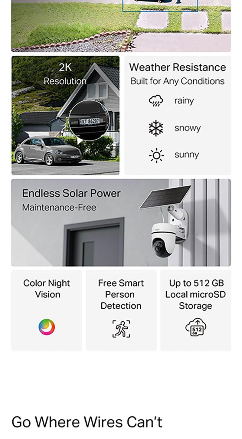 Tapo C610 KIT Solar-Powered Pan/Tilt Security Camera Kit 360 AI ...