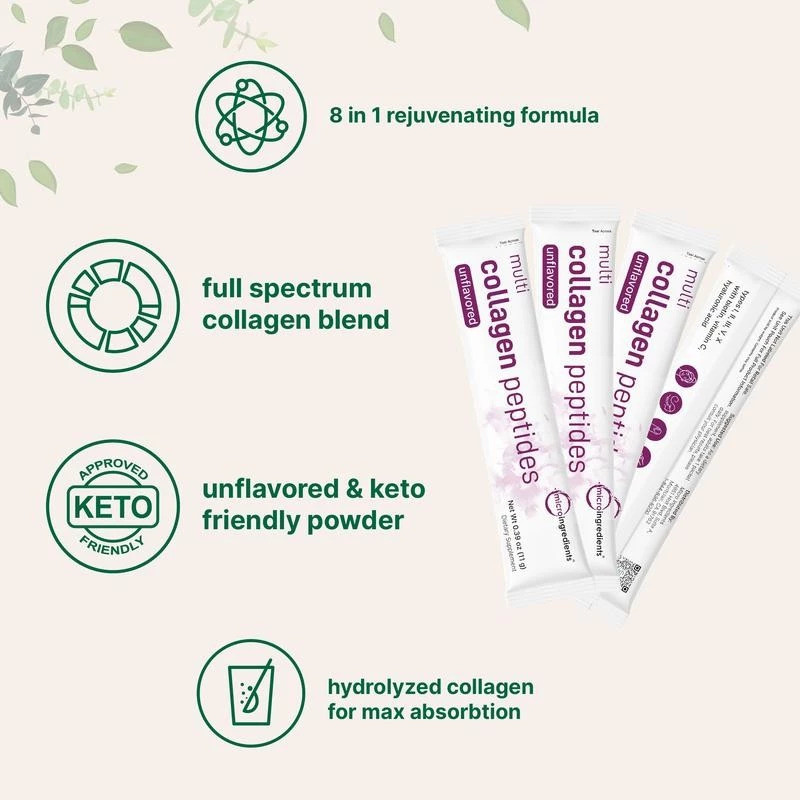 Micro Ingredients Multi Collagen Powder - Hydrolyzed Protein Peptides ...