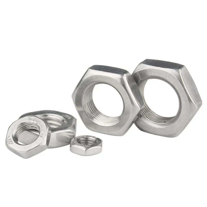 M3 M4 M5 M6~M24 316/304 Stainless Steel Flat Hex Hexagon Thin Nut ...