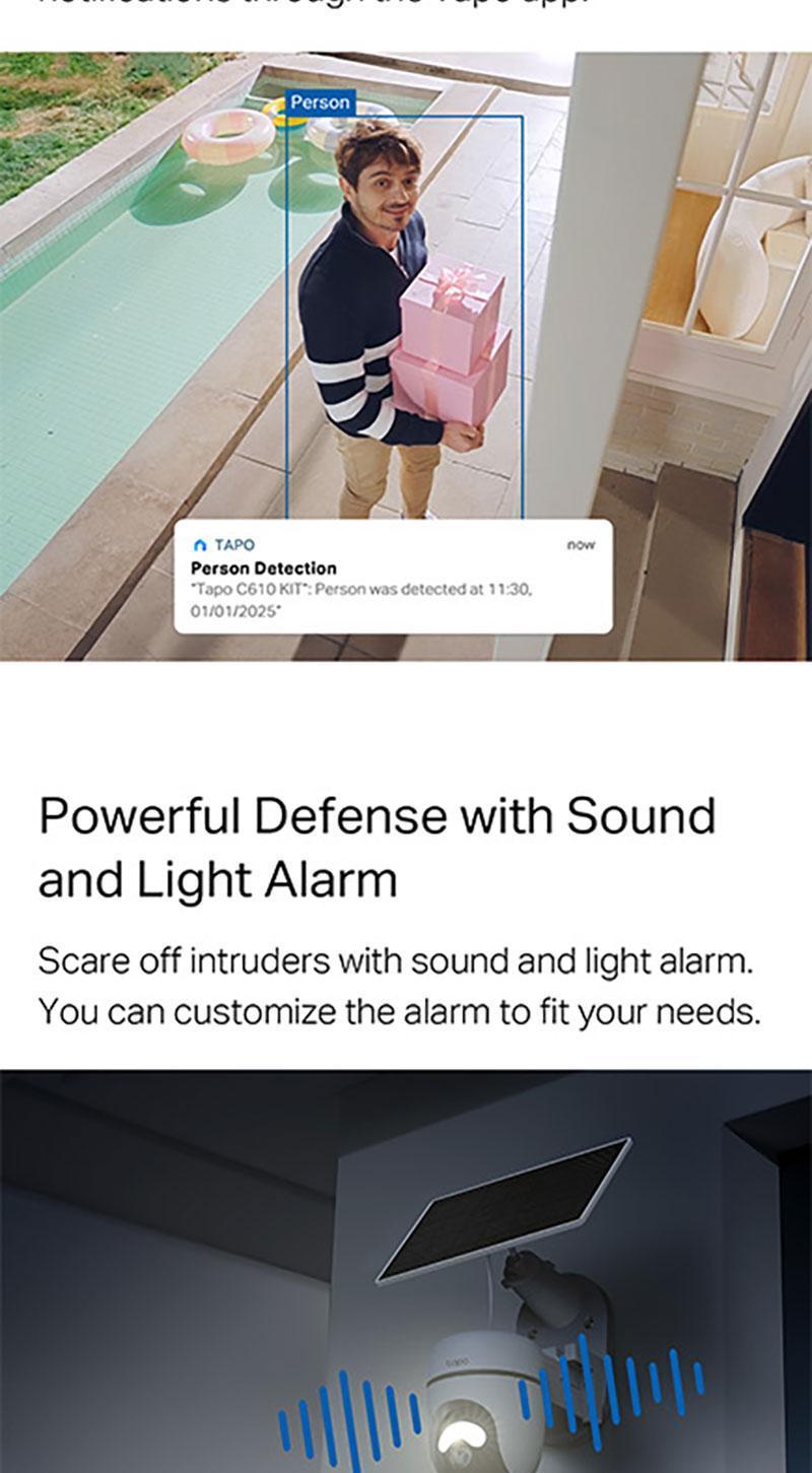 Tapo C610 KIT Solar-Powered Pan/Tilt Security Camera Kit 360 AI ...