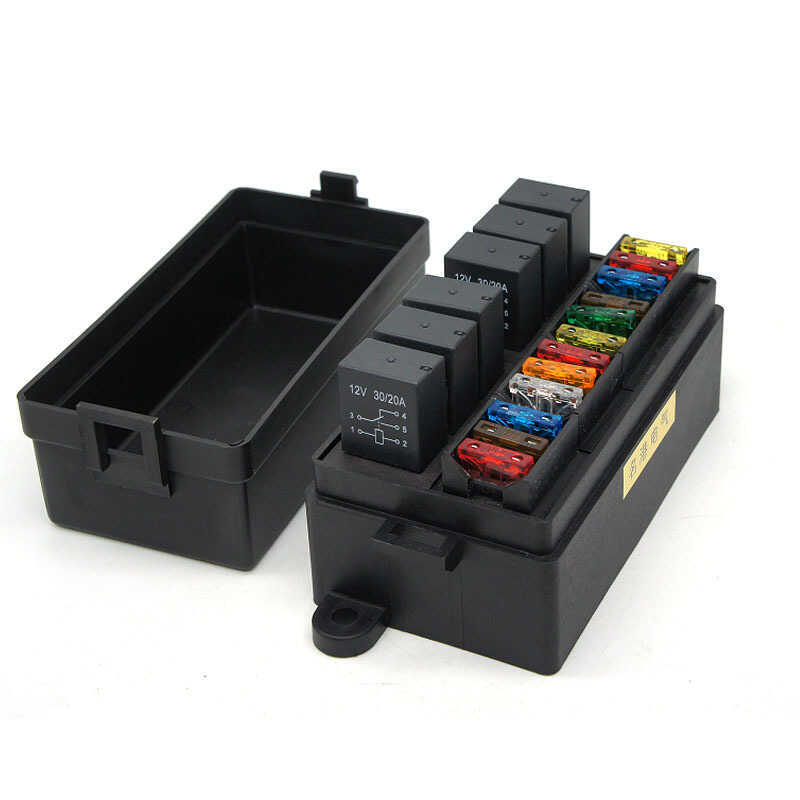 Car RV Multi-Circuit Relay Modified Fuse Box Car Spotlight Audio Fog ...