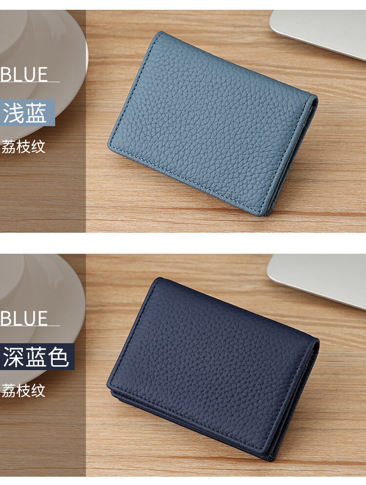 New Mens Business Card Holder Real Leather ID Credit Cards Wallet ...
