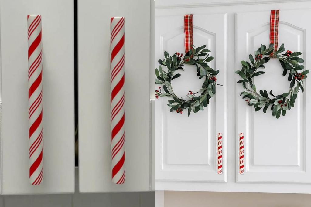 SF_ Red Peppermint Stick Handle Covers Peppermint Stick Handles Festive ...
