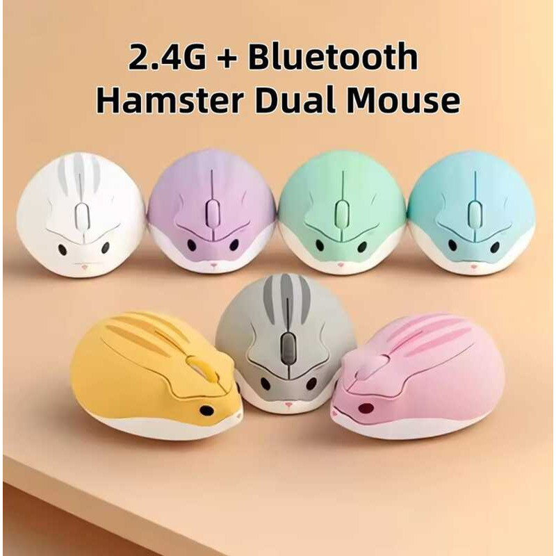 2.4G Bluetooth Wireless Mouse Cute Cartoon Anime Hamster Shaped USB ...