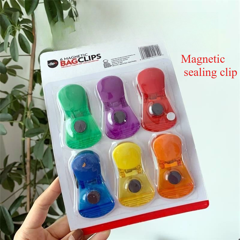 【HF】Multifunctional color transparent magnetic food clip snack sealing ...
