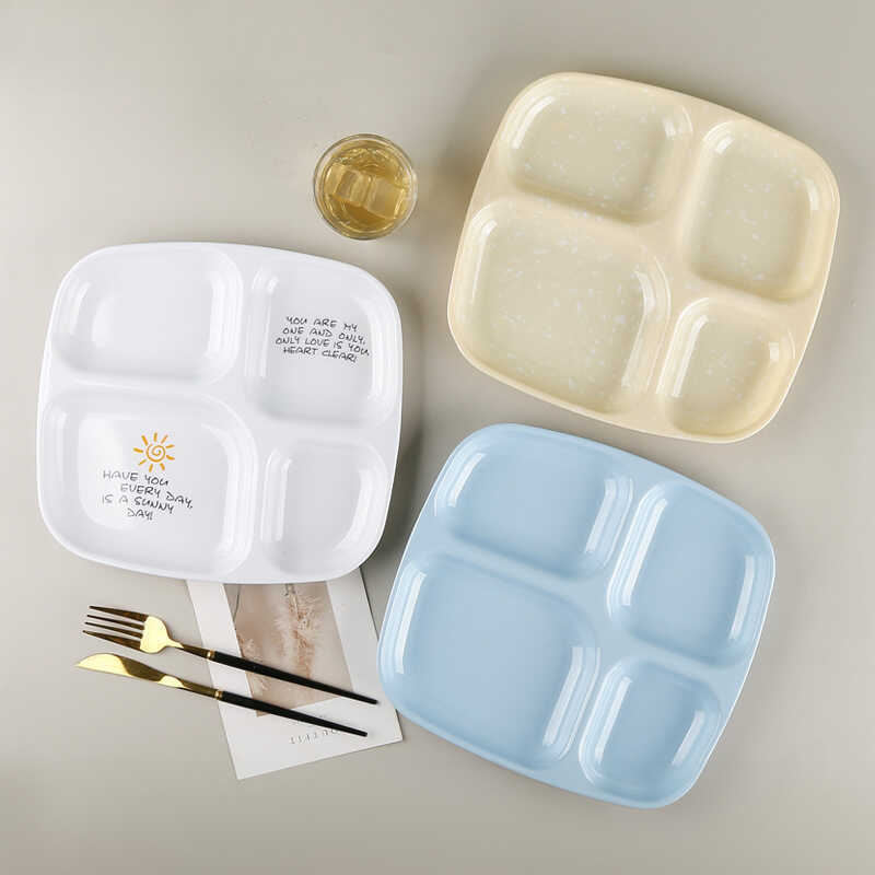 Four-Grid Dinner Plate Commercial School Staff Canteen Breakfast Fast ...
