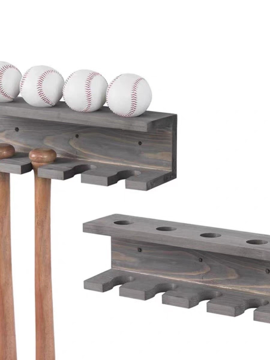 Cash-Wall Solid Wood Baseball Rack Display Golf Storage 1-Piece Set ...
