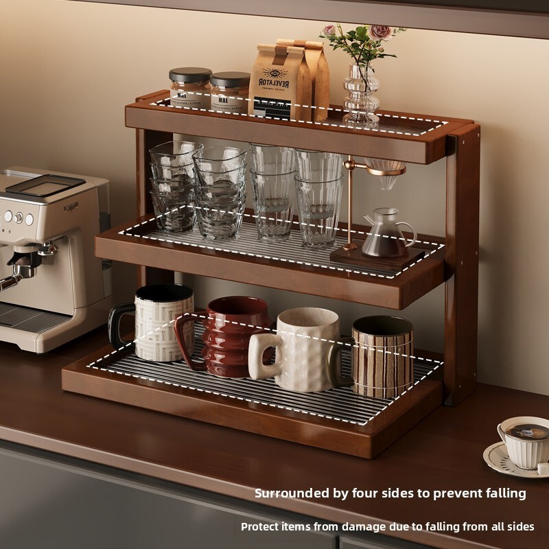 Desktop Storage Rack Countertop Cup Organizer Ladder-Shaped Acrylic Cup ...