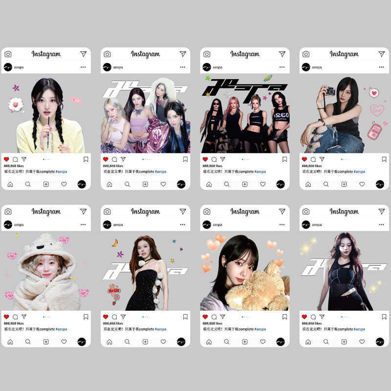 A aespa Photocard HD PVC Transparent Card Girl Group Liu Zhimin Inuchi ...