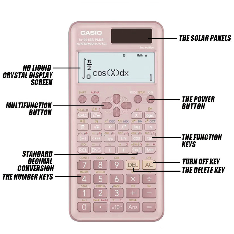 Casio Scientific Calculator FX-991ES Plus Pink Calculators New Edition ...