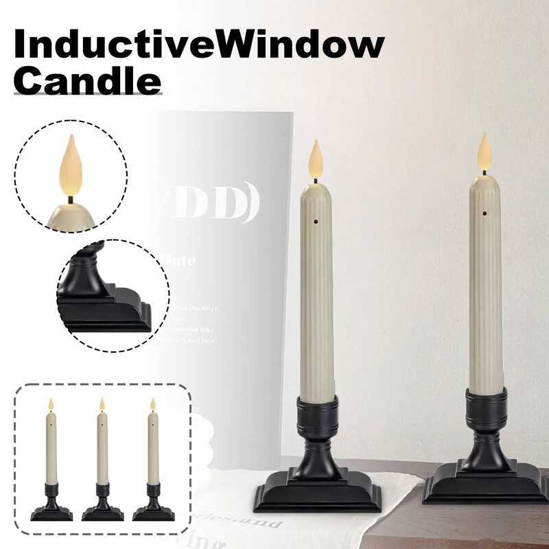 6pcs Flameless Flickering Window With Dusk To Dawn Sensor Roman Column ...