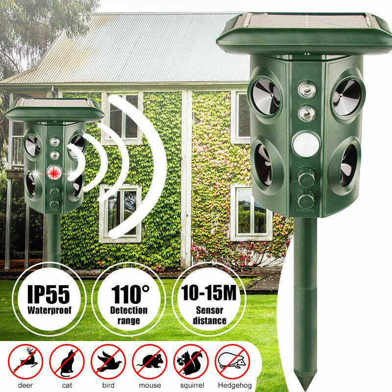Solar Animal Repellent Big Horn Alarm Dog Repellent Outdoor Sonic Snake ...